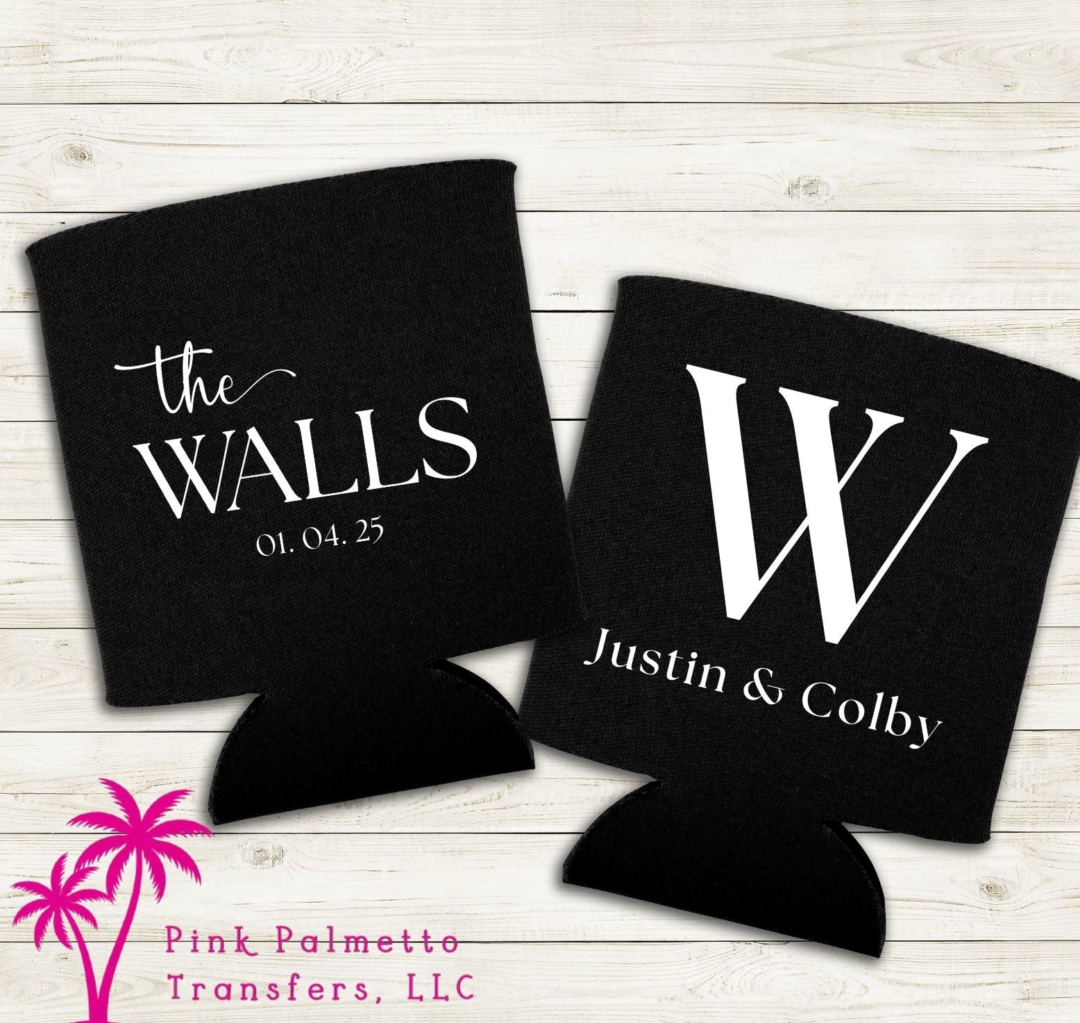 Neoprene/Foam Koozies – Pink Palmetto Transfers