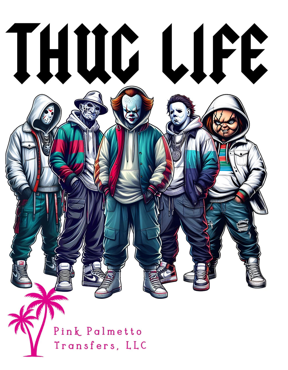 Thug Life 12" DTF Transfer – Pink Palmetto Transfers